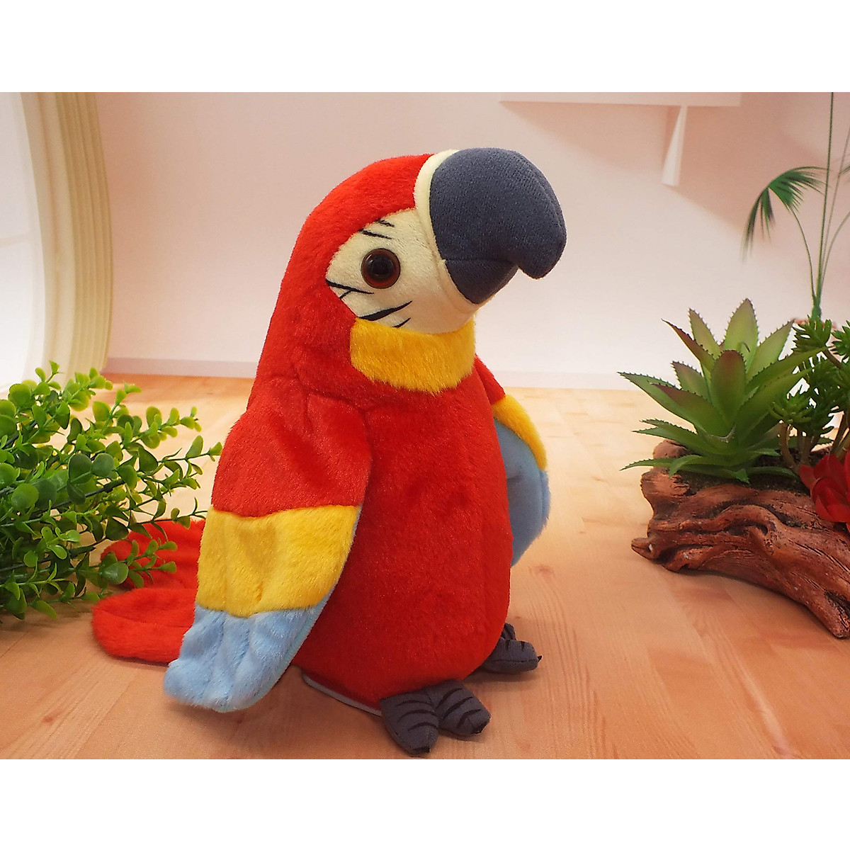 Talking Parrot Plush Toy, Repeat What You Say Funny Kids Stuffed Toys, Birthday Gift Kids Early Learning Animal Toy Electronic toy