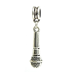 Dangle Microphone Charm Bead for Charms Bracelets