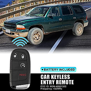 X AUTOHAUX 2pcs 433Mhz Replacement Keyless Entry Remote Car Key Fob for Dodge Durango 2014-2018 for Dodge Journey 2011-2018