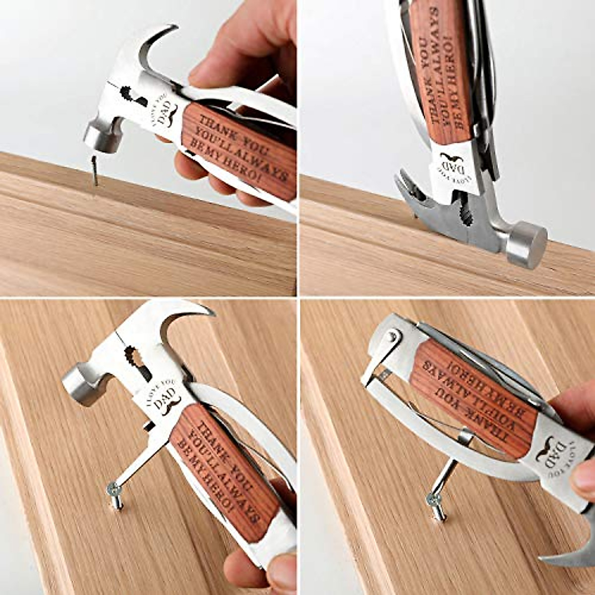 Fathers Day Gift, Dad Birthday Gifts for Dad from Daughter Son, All in One Tools Hammer Multitool, Unique Father's Day Gift, Cool Gadget Christmas Gifts Stocking Stuffer for Men