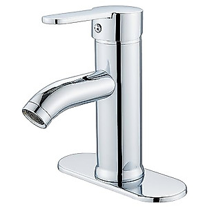 gotonovo Stainless Steel 304 Bathroom Faucet Chrome Polished Farmhouse Single Handle Lavatory Basin Vanity Sink Faucet with Supply Line