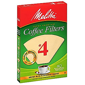 Melitta Cone Coffee Filters with Measure Markings No. 4 White 40 Count Pack of 2 (80 Filters Total)