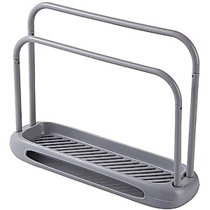 Towel Racks, Detachable Towel Storage Rack Towel Dish Towel Sponge Quick Dryer Double Rod Cloth Holder Towel Rack for Kitchen Bathroom/Grey/Taille 1
