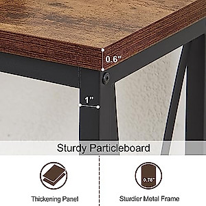 SUPERJARE Console Table with Outlet & USB Ports, 63 Inches Sofa Table with Charging Station, Narrow Entryway Table, Hallway Table, Behind Couch Table, for Living Room - Rustic Brown