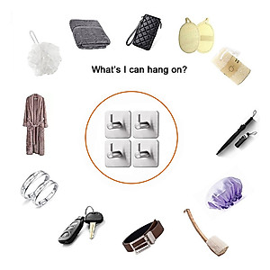 Voraus Adhesive Hooks Heavy Duty Wall Hooks Waterproof Stainless Steel Towel Racks for Bathroom Wall Hooks for Hanging 4-Packs (Matte Black)