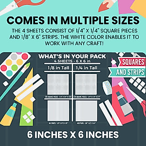 Bearly Art CUBIES The Polar Collection - Acid Free Adhesive Foam Tape for DIY Arts and Crafts - Double Sided Tape - Mega Pack with 1248 Total Pieces - Precut Squares & Strips