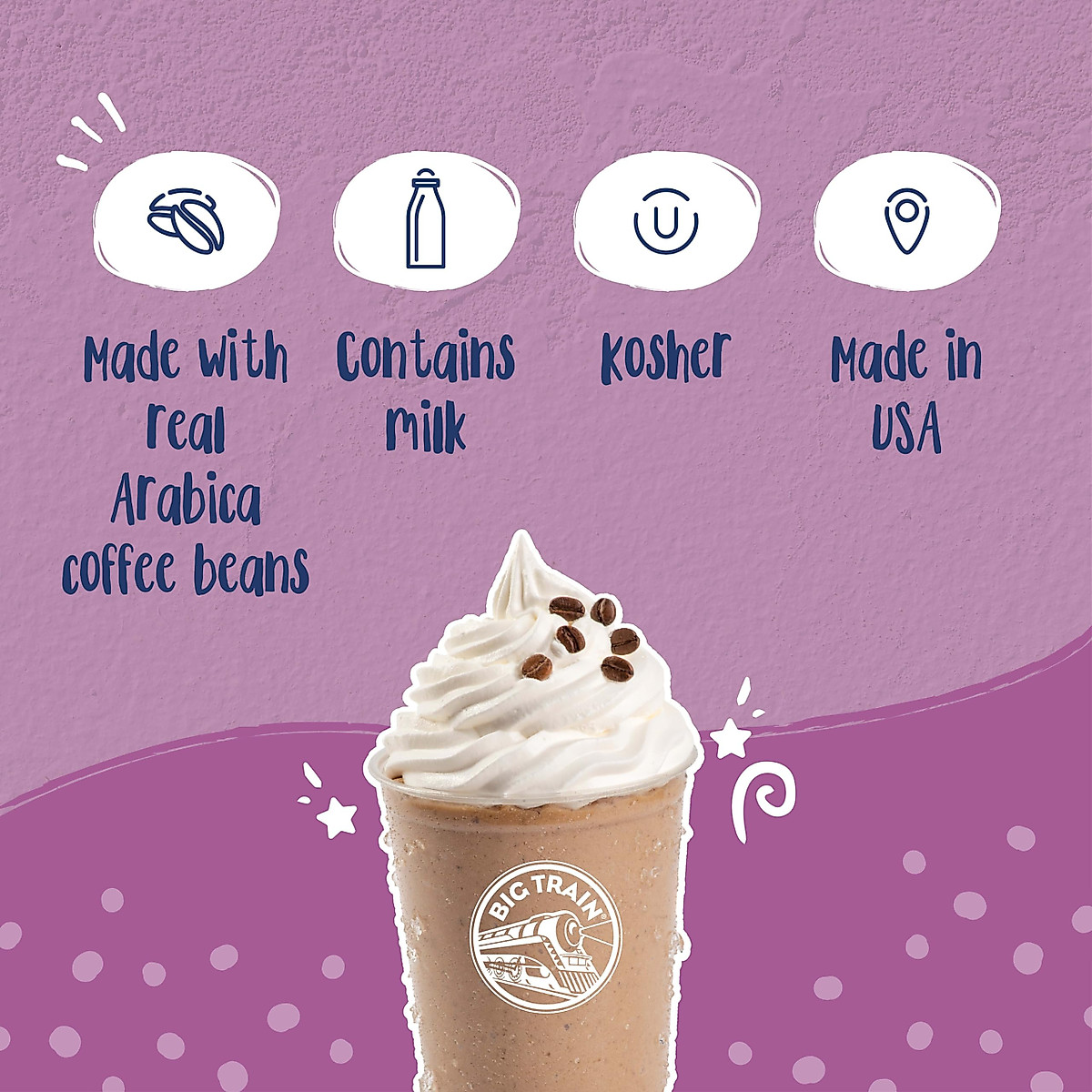 Big Train Blended Ice Coffee Caramel Latte 3 Lb 8 Oz (1 Count), Powdered Instant Coffee Drink Mix, Serve Hot or Cold, Makes Blended Frappe Drinks