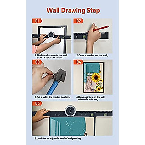 N/A Angle Finder Tool,With Level Function，Featuring Precision Laser Engraved Scales，14-Inch Miter Saw Protractor,Applicable To All Building Trades