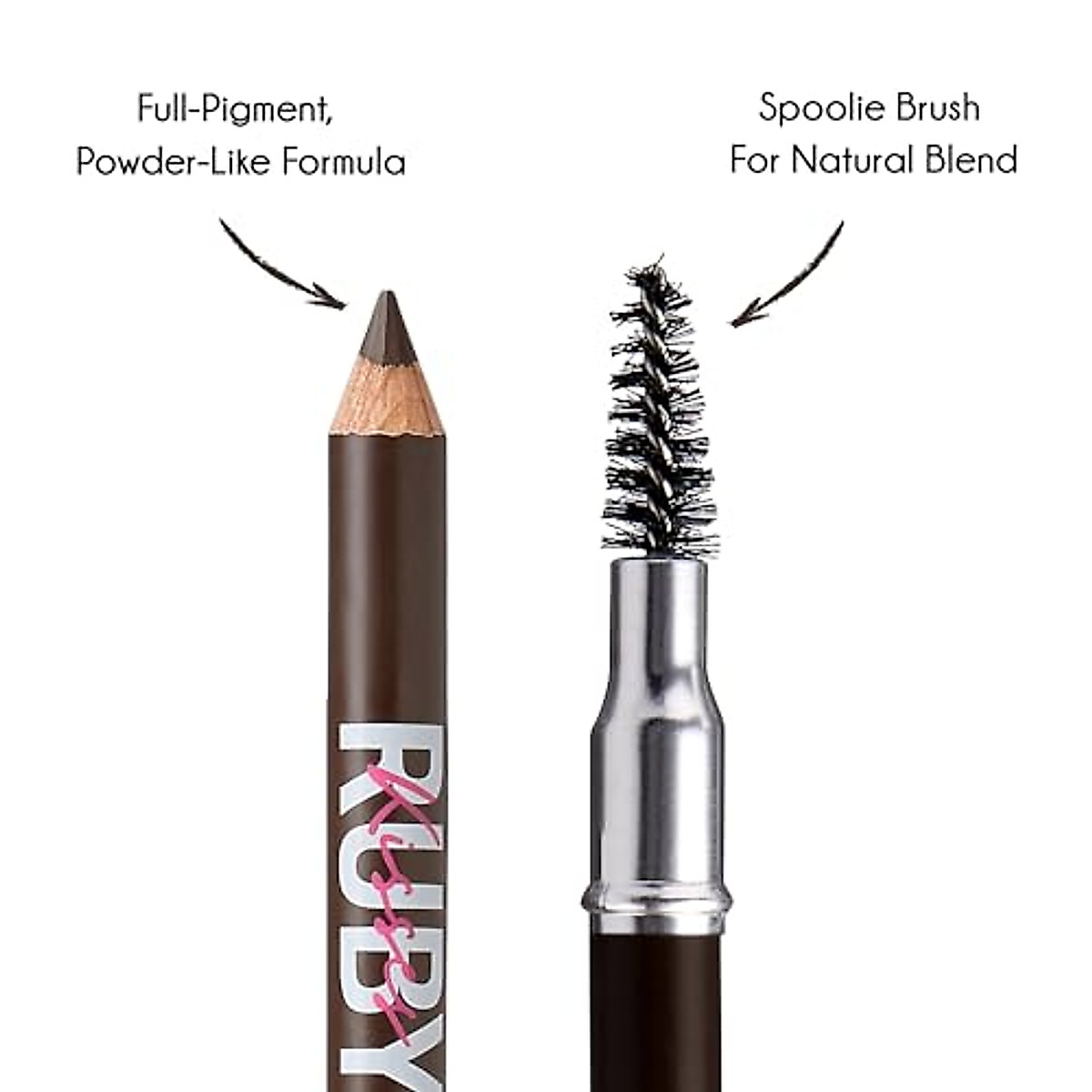 Ruby Kisses GoBrow Eyebrow Pencil, Sharpenable, Longwear, Long Lasting Eyebrow Wooden Pencil for Natural-Looking Brows 3 PACK (Dark Brown)