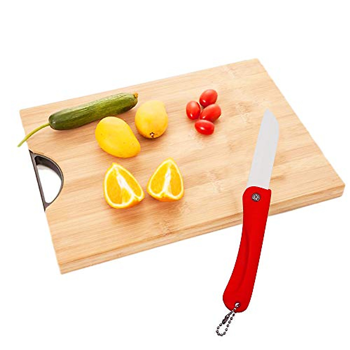 YAODHAOD Folding Knife,Folding Vegetable Fruit Ceramic Knife Handy Perfect for Picnics,Camping - 5 colors optional (Red)