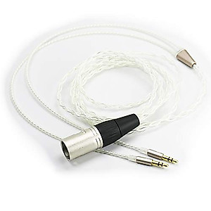 NewFantasia 4-pin XLR Balanced Cable 6N OCC Copper Single Crystal Silver Plated Cord Compatible with Hifiman Arya, Sundara, Ananda, HE400SE Headphones 2.1m/6.8ft (4-pin XLR to Dual 3.5mm Version)