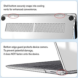 Fintie Protective Case for 13.5 Inch Microsoft Surface Laptop 5/4/3/2 with Alcantara Keyboard (Model: 1958/1950/1867/1769) - Slim Snap On Hard Shell Cover, Crystal Clear