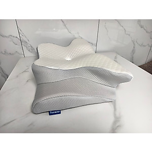 Teemour Neck Support Pillow for Side Back Stomach Sleepers Cooling Pillow with Pillowcase