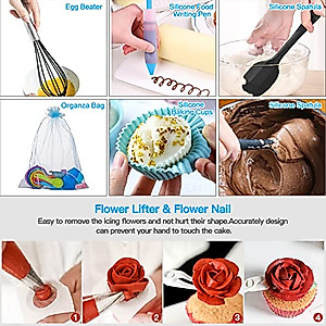 Cake Decorating Supplies with Aluminum Alloy Revolving Cake Stand, Cake Carrier, Acrylic Round Cake Discs, 268PCS Cake Decorating Kit with 54 Piping Tips, Various Cake Spatula, Reuseable Cake Board