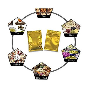 100PCS 4in x 5in Self Sealing Mylar Foil Flat Bag Sample Zipper Pouch Food Snack Storage Coffee Bean Candy Tea Powder Seal Grip Wrapper Gift Basket Supplies Xmas Gift Bag (White)