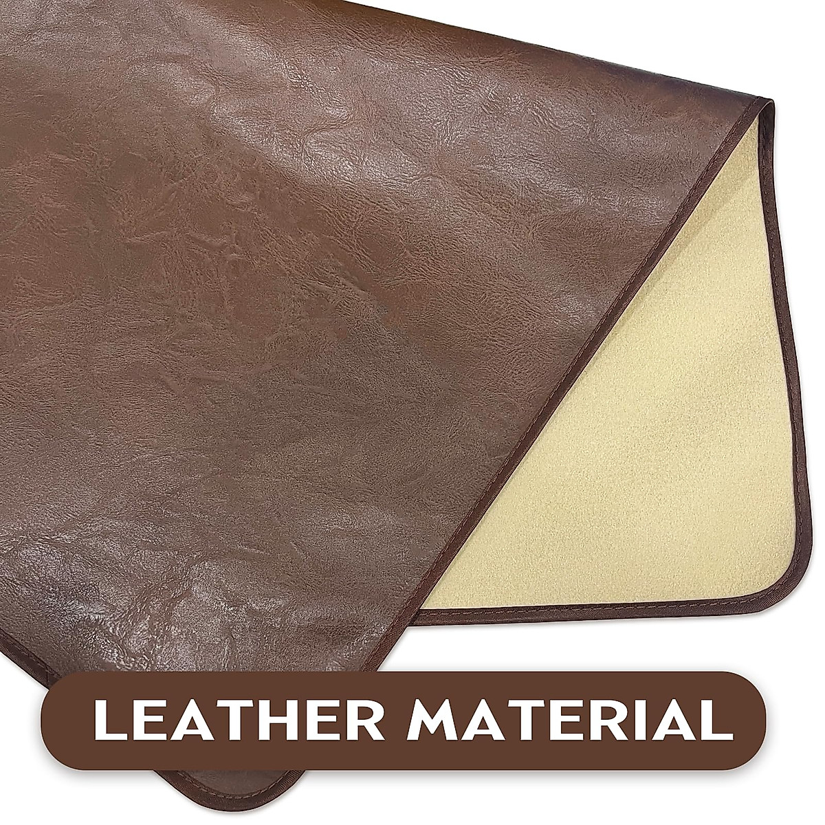 Fippkargo 3 Pcs Headrest Cover for Recline Chair, Faux Leather Recliner Headrest Protector,Recliner Couch Cover with Side Pockets, Sofa Recliner Headrest Arm Cover, Home, Office & Theater Seat(Brown)