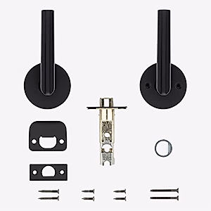 Kwikset Milan Interior Passage Door Handle, Lever For Closet and Hallway Doors, Reversible Non-Locking Handle Lever, Matte Black