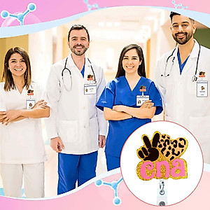 ANDGING CNA Nurse Badge Reel Holder Retractable Badge Clips Alligator Clip Peace Love Heart Nursing Badge Reels Retractable for Nurses Badge RN LPN CNA LVN CN ID Card Holder Office Accessories