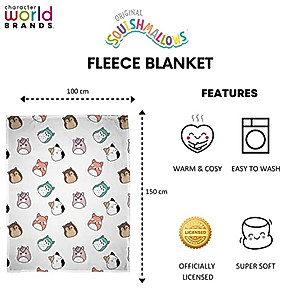 Squishmallows Fleece Throw Blanket | Super Soft, Chill Design | Perfect for The Bedroom or Sofa