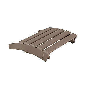 WO Home Furniture Adirondack Ottoman Outdoor Patio Footrest 13.5" Inch Folding Footstool for Outdoor Adirondack Chair (Weathered Wood)