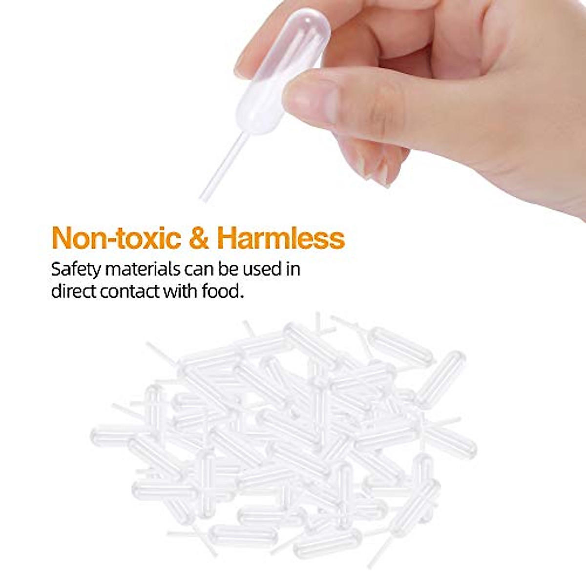 Siumir 100 PCS Pipettes Dropper 4 ML Plastic Food Syringe Dessert Mini Pipettes for Chocolate, Cupcakes, Ice Cream Cups