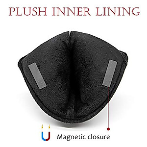 Barudan Golf Black Putter Headcover Covers Cover for Blade Style Putters, Magnetic USA Flag Blade Putter Headcovers with Magnet for Men