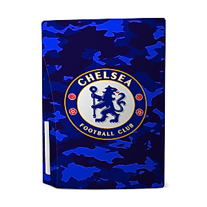 Head Case Designs Officially Licensed Chelsea Football Club Camouflage Mixed Logo Vinyl Faceplate Sticker Gaming Skin Case Cover Compatible with Sony Playstation 5 PS5 Disc Edition Console