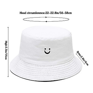 Malaxlx Black White Bucket Hat Beach Sun Hat Aesthetic Fishing Hat for Men Women Teens, Reversible Double-Side-Wear