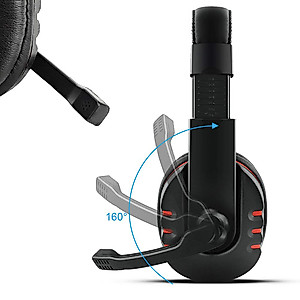 SourceTon 3.5mm Noise Isolating Over Ear Headphone with Mic and Volume Control Compatible with Laptop, PC, Xbox One Controller, Bonus with Extra 3.5mm Adapter