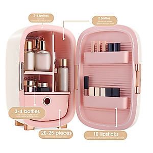 IKER 12L Mini Fridge for Skincare, Makeup - Portable Makeup Fridge for Bedroom, Office