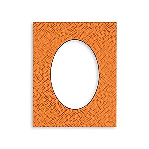8x10 Mat Bevel Cut for 6x8 Photos - Precut Basketball Texture Oval Shaped Photo Mat Board Opening - Acid Free Matte to Protect Your Pictures - Bevel Cut for Family Photos, Pack of 1 Matboard