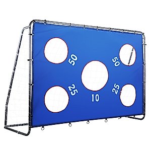 ZELUS Soccer Goal 8 x 5.6 ft, 2 in 1 Powder Coated Soccer Goal Frame with All Weather Net & Detachable Target Goal Net for improving Skills