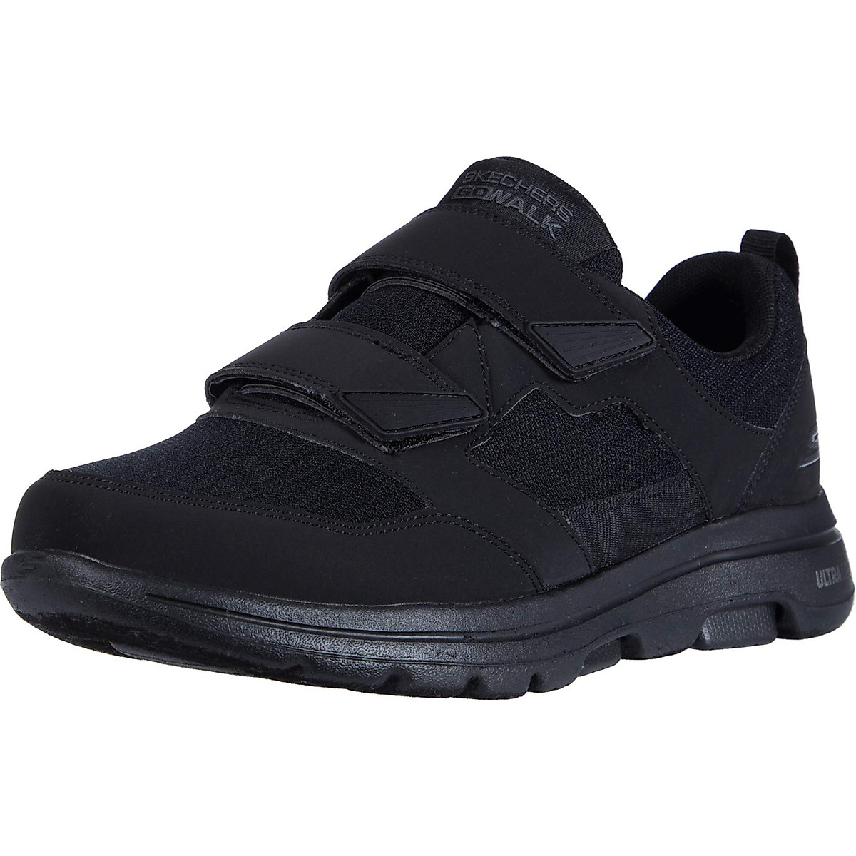Skechers Men's Gowalk-Athletic Hook and Loop Walking Shoes | Two Strap Sneakers | Air-cooled Foam, Black, 11
