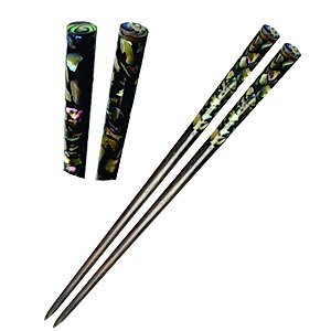 Wooden Hair chopsticks, The Head of Top Inlay with Mother of Pearl by Hand, Decorative Wooden Hair Sticks, Vintage Hair Chopsticks for Women, Natural Color, Unique Gift for Mother's day (Style 3)