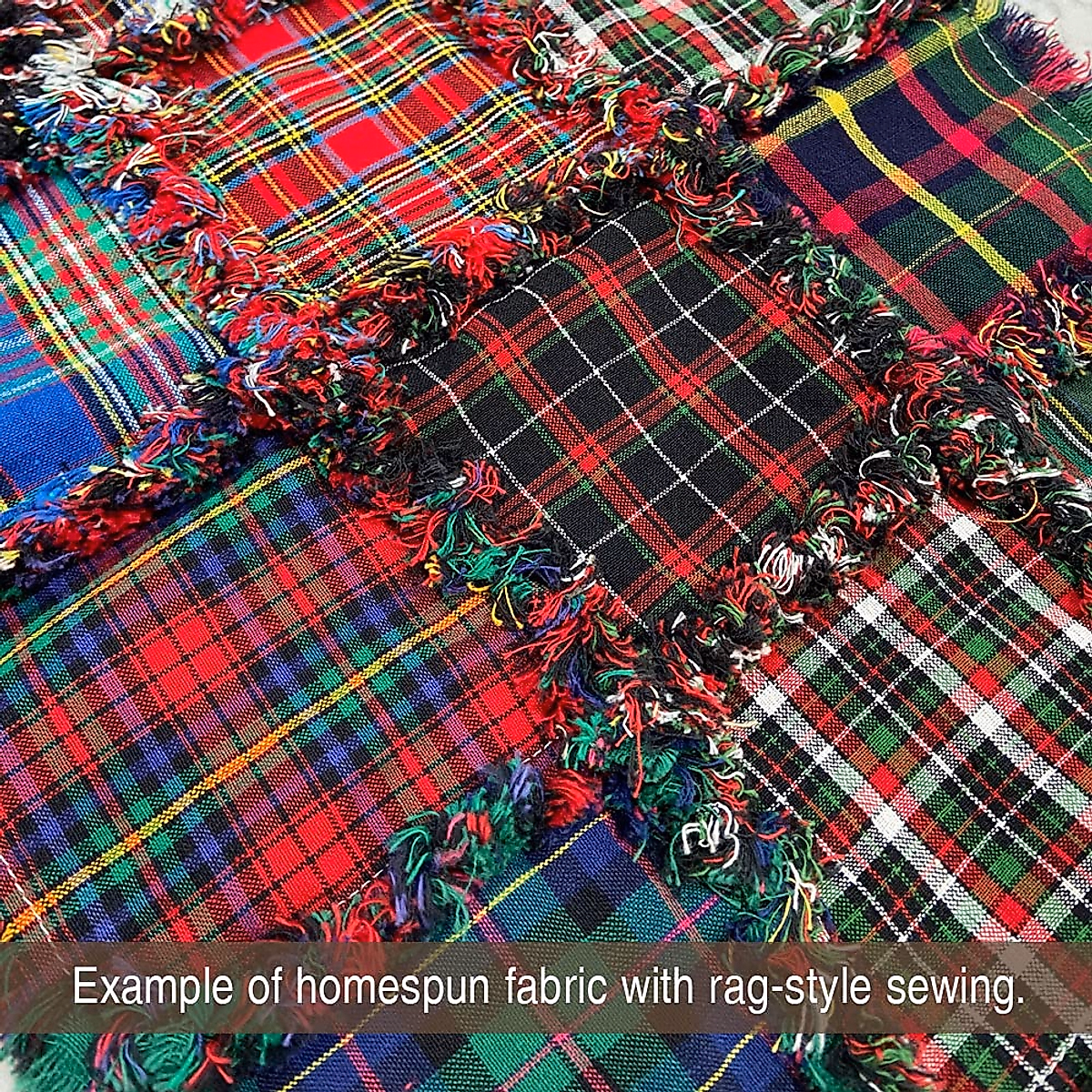 Celtic Blue Green Tartan Plaid Cotton Homespun Fabric by JCS - Sold by The Yard