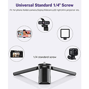 Mini Tripod, Anozer Small Tripod with Universal Phone Holder & Cold Shoe, Lightweight Phone Tripod Stand Compatible with iPhone 14 Pro Max/14 Pro, Travel Tripod for Camera/GoPro/Webcam/Mini Projector