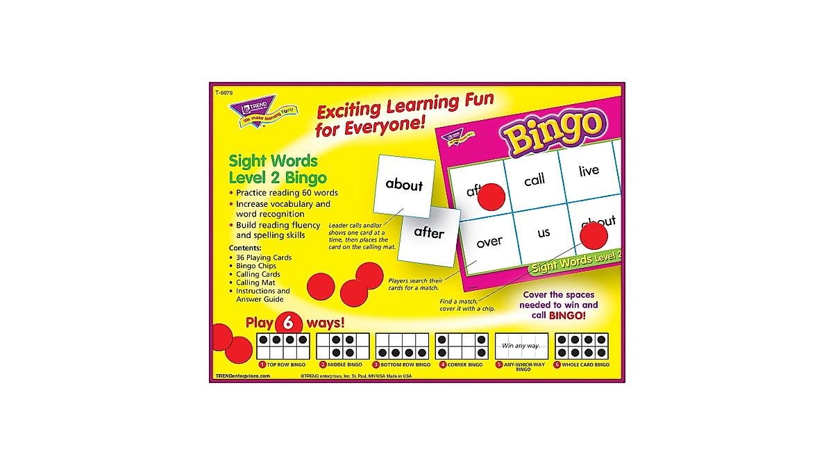 Sight Words Bingo Game for Kids - Learn & Play Together