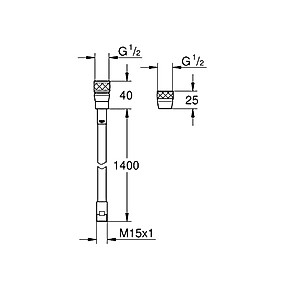 Grohe 46174000 59-In Metalflex Hose For Kitchen Faucet, Inch, Chrome