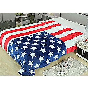 king's deal- Bed Blanket :79 inch x 59 inch Super Soft Warm Air Conditioning Throw Blanket for Bedroom Living Rooms Sofa,Oversized Travel Throw Cover Air Conditioned Room Blanket(USA Flag1)
