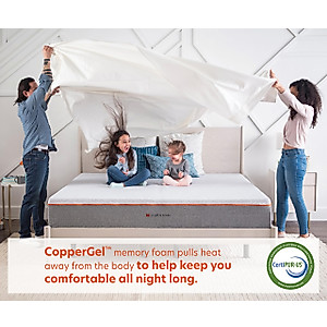 Craft & Trade 12-Inch Artistry Collection Hybrid Mattress, Bed-in-a-Box, CopperGel Cooling, Supportive Steel Coils, CertiPUR-US Certified, Twin XL, 100 Night Trial