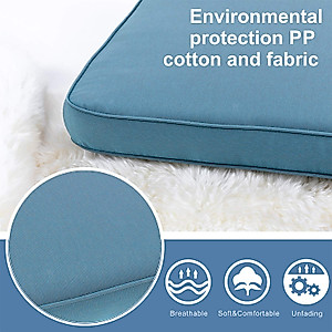 Shintenchi Outdoor Patio Metal Swing Glider Bench 2-Rocking chair Loveseat Wrought Iron Patio Furniture Steel Frame Chair Set with Cushion for Porch Balcony Garden,Bule