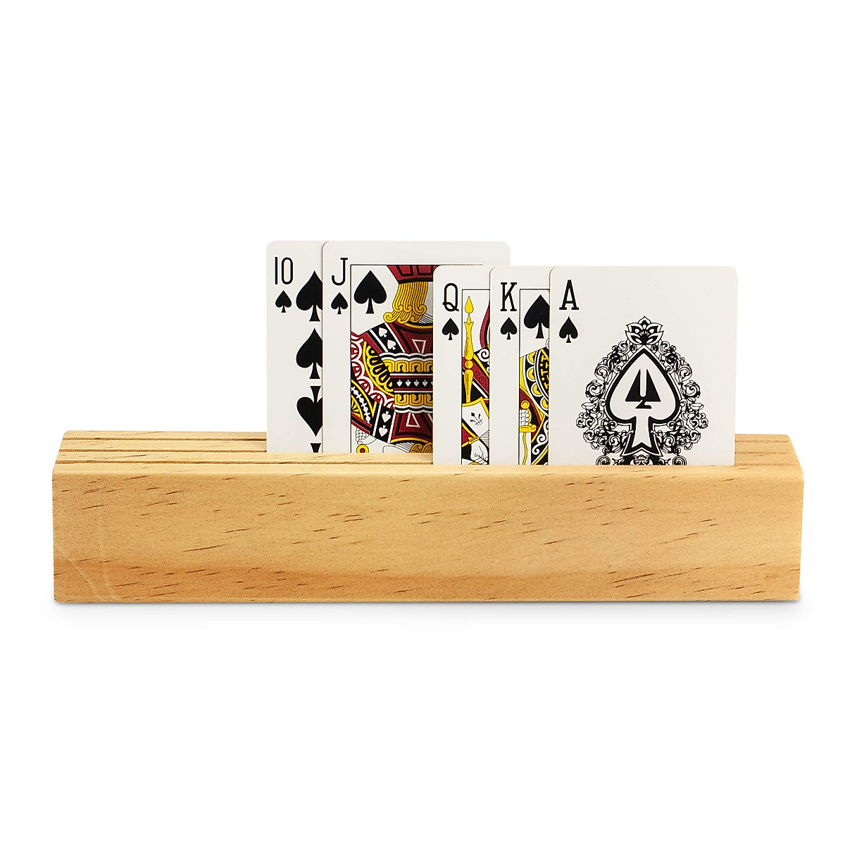 STERLING Games Solid Wooden 9" Playing Cards Holder Set of 4