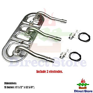 Direct Store Parts Kit DG263 Replacement for Uniflame GBC621CR-C,GBC730E-C,GBC730W Gas Grill Repair Kit (SS Burner + Electrodes)