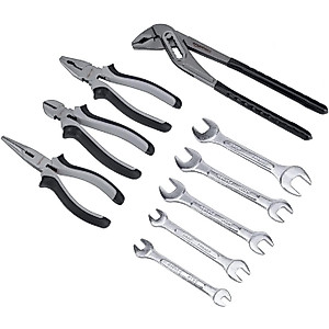 Amazon Basics 65-Piece General Household Home Repair and Mechanic's Hand Tool Kit Set, Black