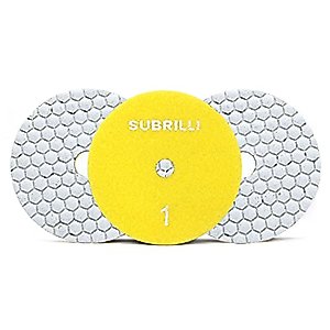 4 Inch Dry 3 Step Diamond Polishing Pads Kit 3-Pcs Step1 for Granite Quartz Marble Concrete Terrazzo