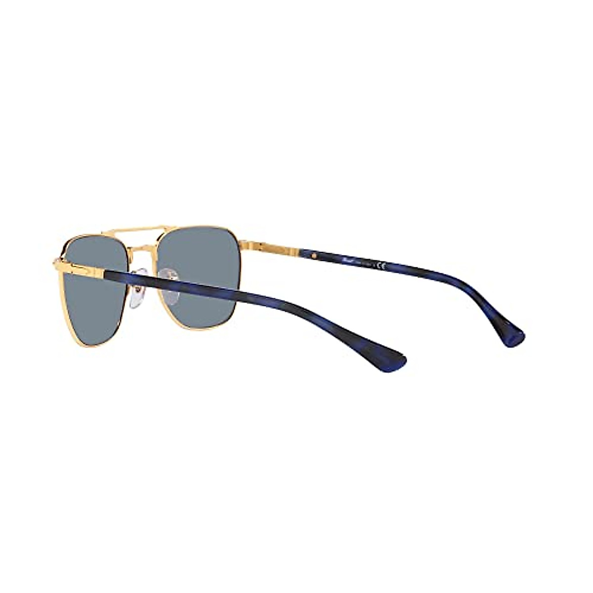Persol PO2494S Square Sunglasses, Gold/Light Blue, 55 mm