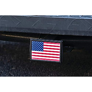 Kuryakyn 2893 Motorcycle Lighting Accessory: Freedom Flag LED Receiver Hitch Cover for 1-1/4" and 2" Hitches, Black