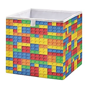 QUGRL Colorful Red Yellow Cube Storage Bins Organizer Blue Orange Clothes Storage Basket Box for Shelves Closet Cabinet Office Dorm Bedroom 11x11 in
