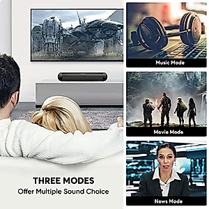wogree 16 Inches Mini Bluetooth 5.0 TV Speakers Soundbar, Small Sound Bars for TV, with LED Display for Bedroom, Living Room, Kitchen and Other Small Space