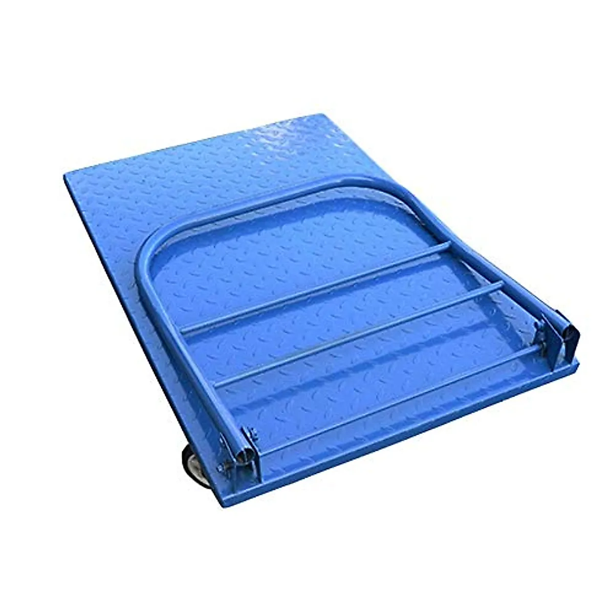 Generic Handling Vehicle Flatbed Truck Push Cart Dolly Moving Platform Hand Truck — Foldable for Easy Storage and 360 Degree Swivel Wheels, Blue